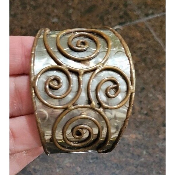 Anju | Jewelry | Anju Cuff Bracelet Hand Crafted Hammered Mixed Metal ...